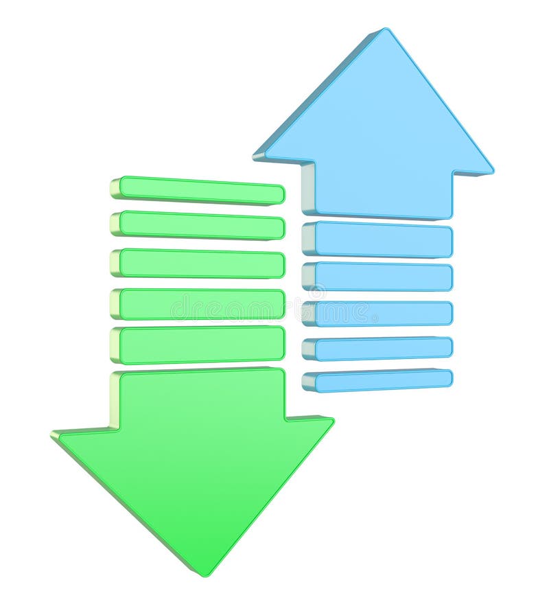 Setas verdes e vermelhas foto de stock. Imagem de parede - 68782658