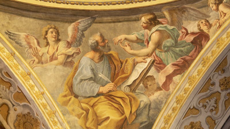 ACIREALE, ITALIA - 11 APRILE 2018: L'affresco Di St Matthew L ... ACIREALE, ITALIA - 11 APRILE 2018: L'affresco Di St Matthew L ...