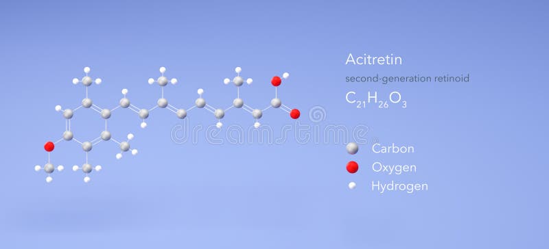 Acitretin Molecule, Molecular Structures, Second-generation Retinoid ...