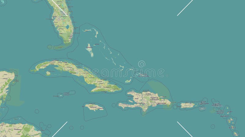 Acklins Island in the North Atlantic Ocean. OSM Map. Slide Stock ...