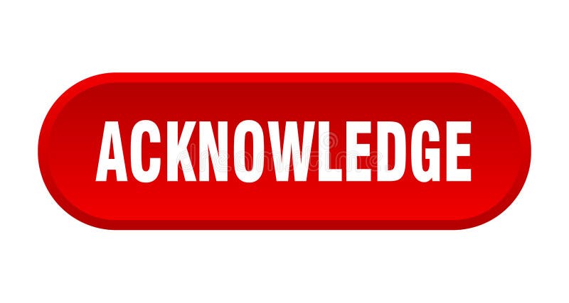 Acknowledge Button. Sticker. Banner. Rounded Glass Sign Stock Vector ...