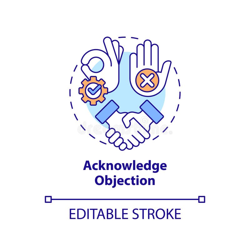 Acknowledge Objection Multi Color Concept Icon Stock Vector ...