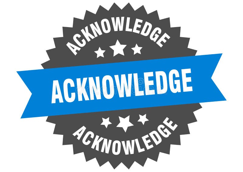 Acknowledge Sign. Round Ribbon Sticker. Isolated Tag Stock Vector ...
