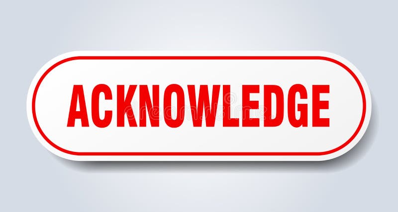 Acknowledge Sign. Round Ribbon Sticker. Isolated Tag Stock Vector ...