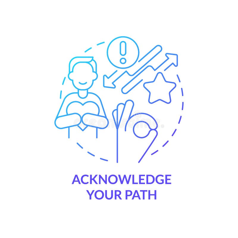 Acknowledge Your Path Blue Gradient Concept Icon Stock Vector ...