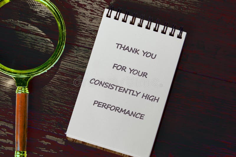 Acknowledgment of High Performance with a Note and Magnifying Glass on ...