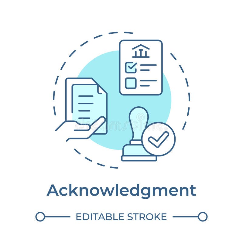 Acknowledgment Soft Blue Concept Icon Stock Illustration - Illustration ...