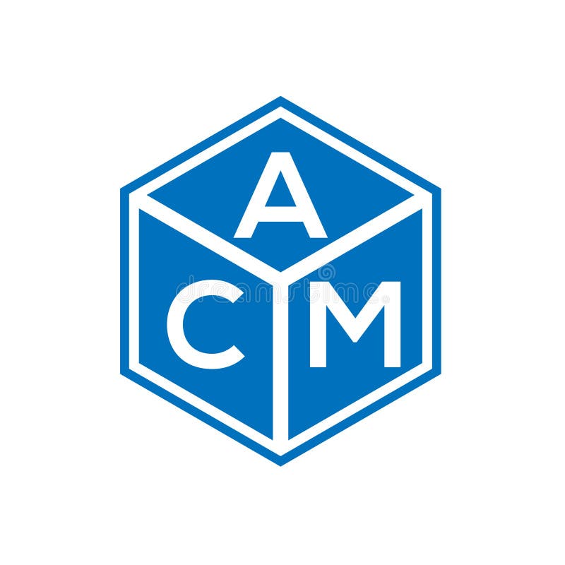 ACM Letter Logo Design on Black Background. ACM Creative Initials ...