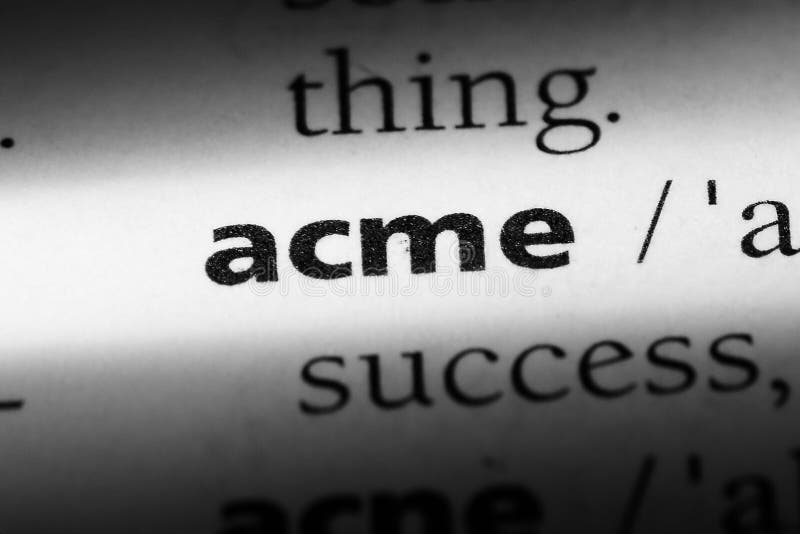 Acme stock photo. Image of macro, word, definition, info - 114407986