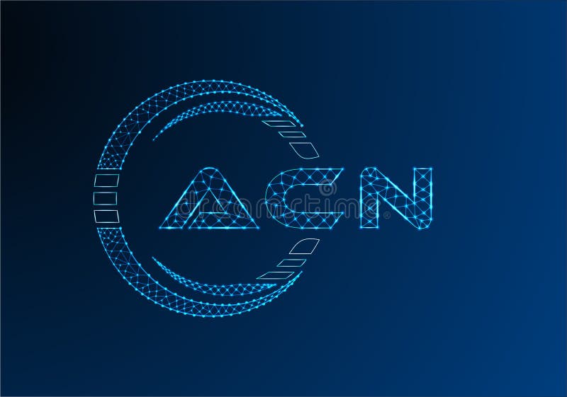 ACN Low Poly Letter Logo Vector Design. Stock Illustration ...