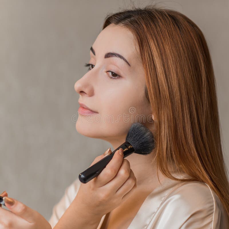 Acne correct with make up stock photo. Image of acne - 195155668