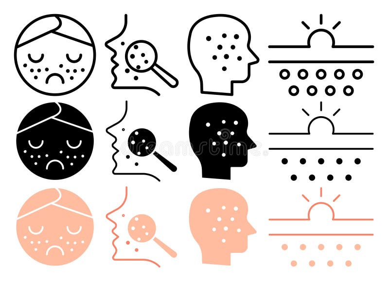 Acne icon vector stock illustration. Illustration of facial - 348101794