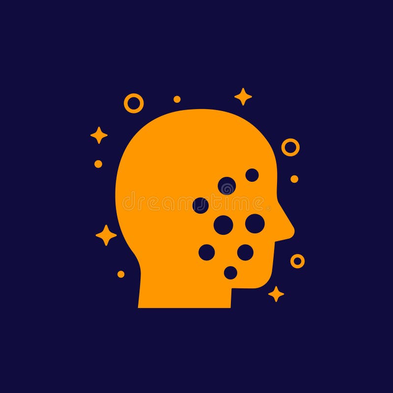 Acne, Problem Skin or Rash Icon Stock Vector - Illustration of allergy ...