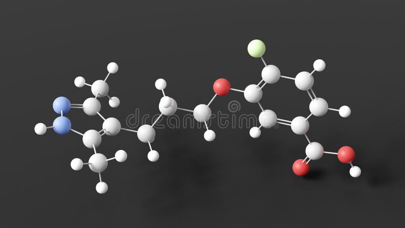 Acoramidis Molecular Structure, Transthyretin Stabilizer, Ball and ...