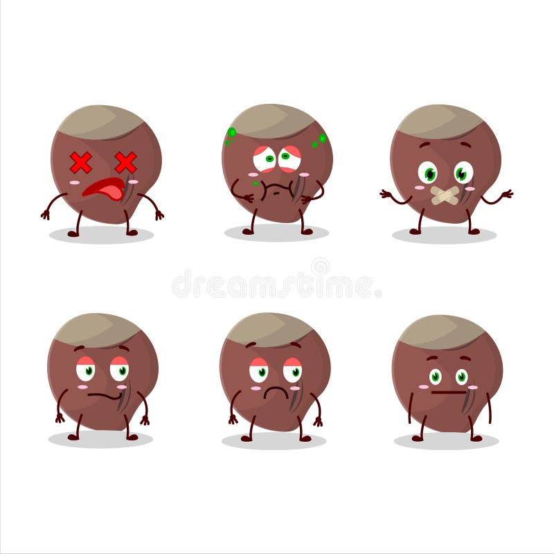 Scared Acorn Cartoon Character Stock Illustration - Illustration of ...
