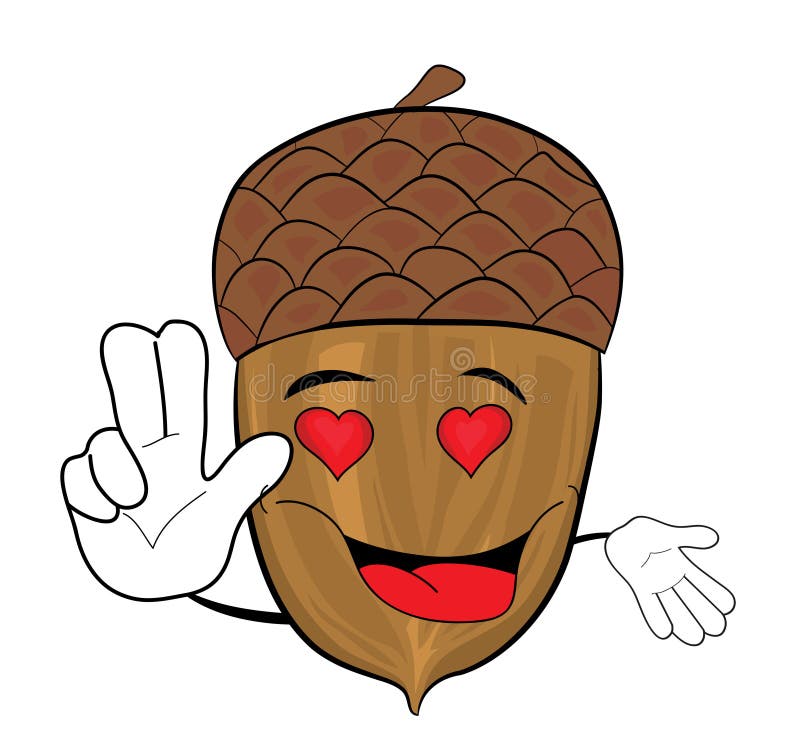 Acorn cartoon character stock illustration. Illustration of smile ...