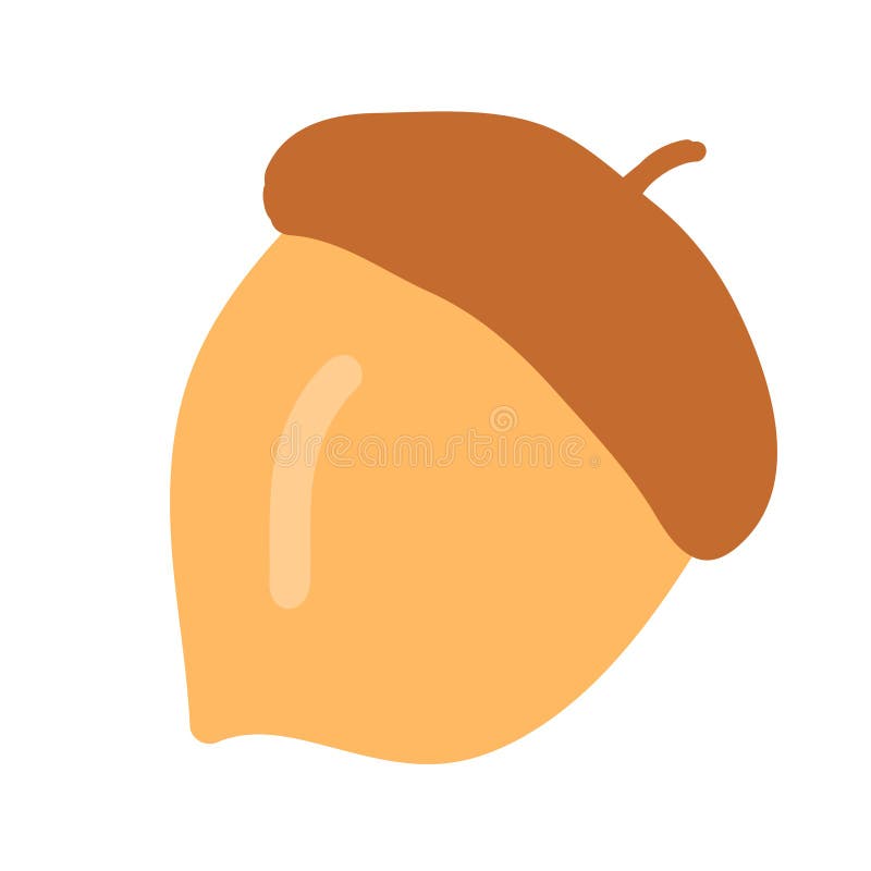 Acorn Doodle Vector Element. Handdraw Cartoon Autumn Harvest Concept ...