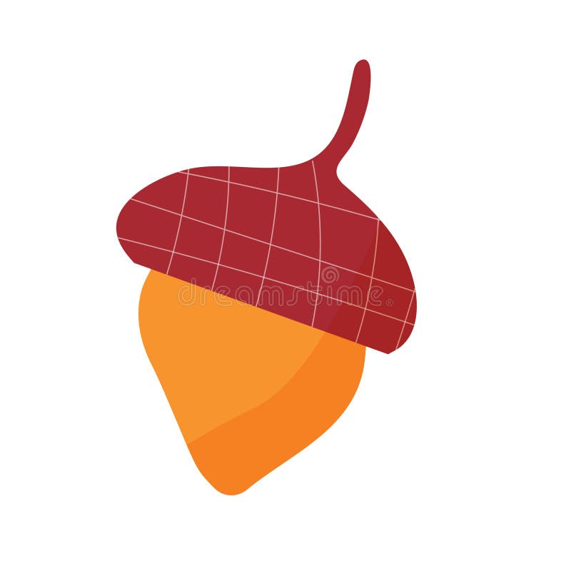 Acorn in flat style stock vector. Illustration of botany - 232265621