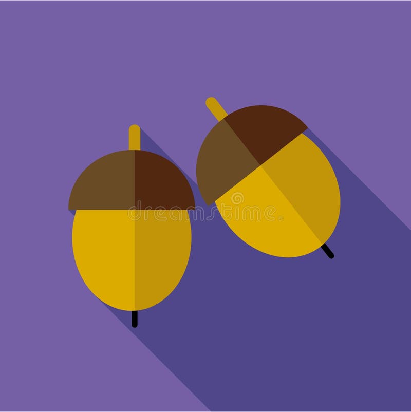 Acorn icon, flat style stock illustration. Illustration of element ...