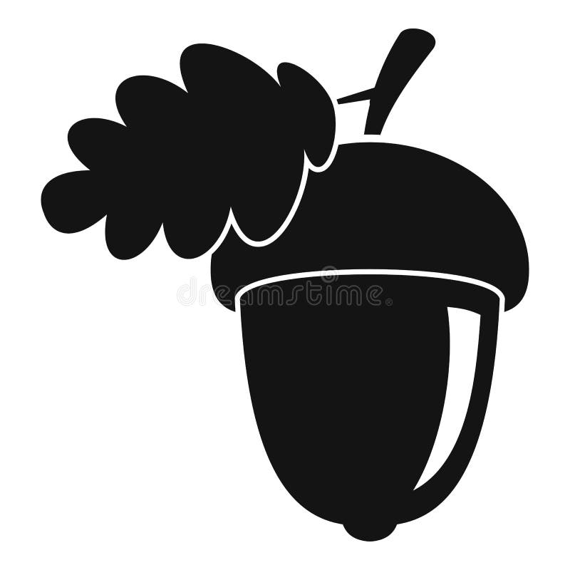 Acorn icon, simple style stock vector. Illustration of autumn - 161579999