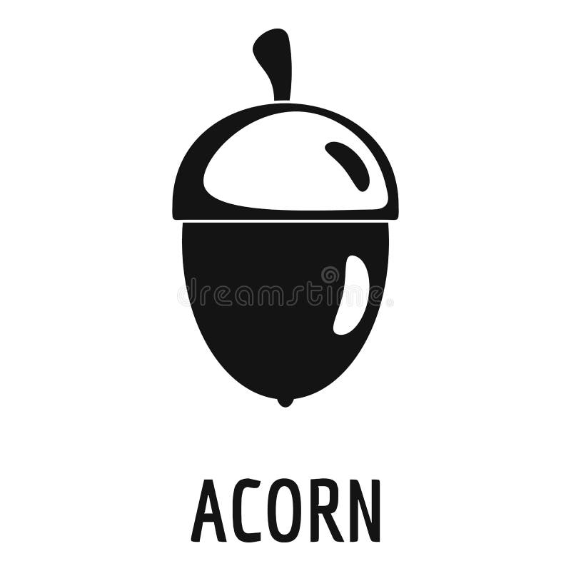 Acorn icon, simple style stock illustration. Illustration of ...