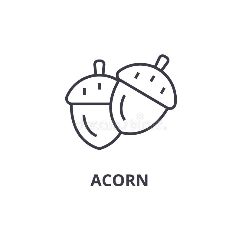 Acorn Line Icon, Outline Sign, Linear Symbol, Vector, Flat Illustration ...