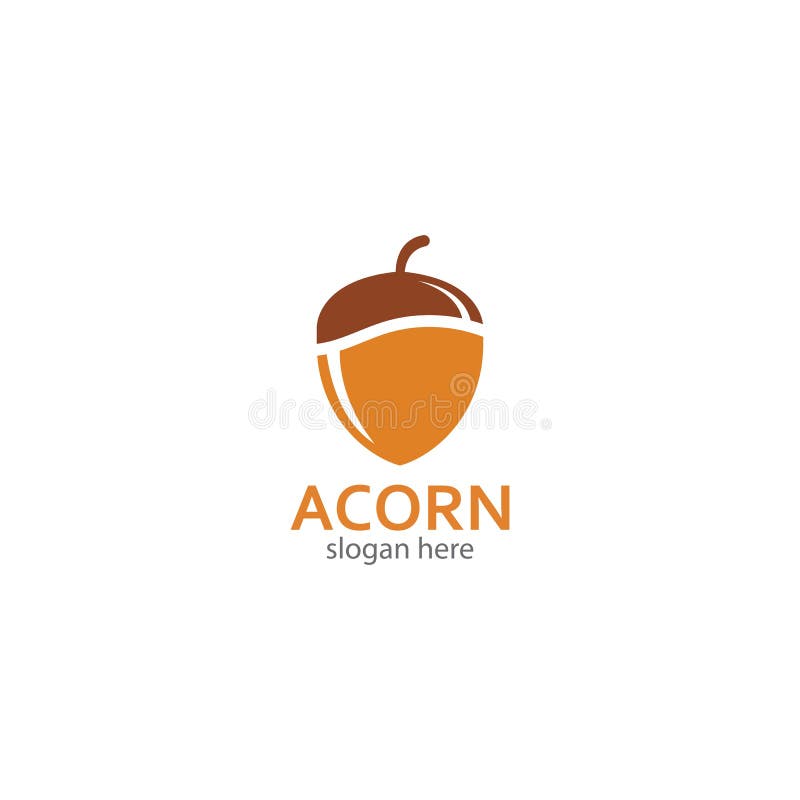 Acorn Logo Illustration Vector Template. Stock Vector - Illustration of ...