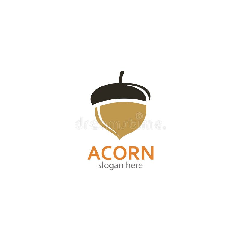 Acorn Logo Illustration Vector Template. Stock Vector - Illustration of ...