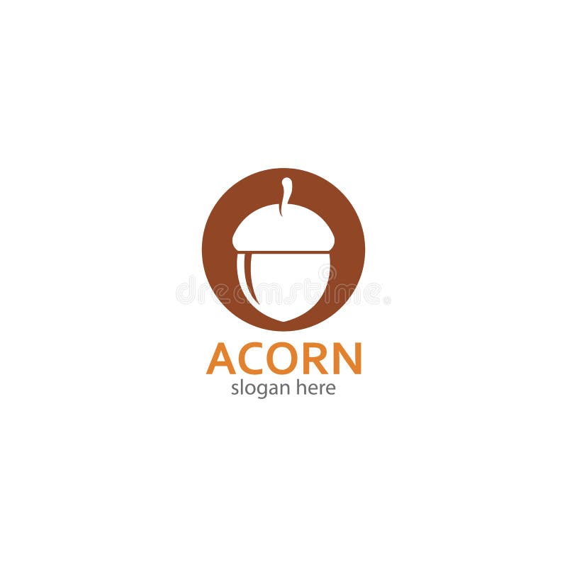 Acorn Logo Illustration Vector Template. Stock Vector - Illustration of ...