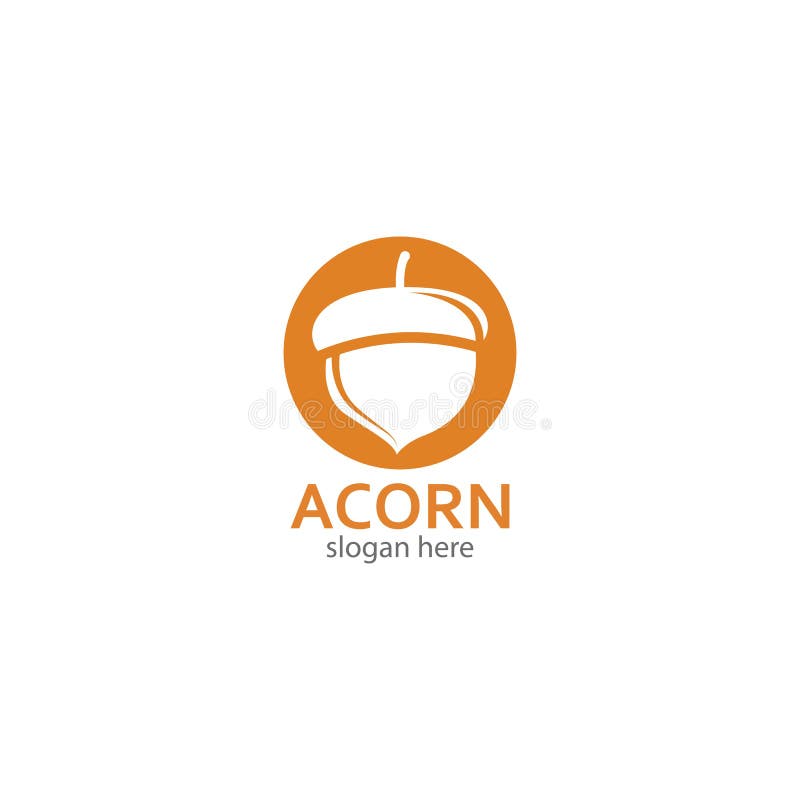 Acorn Logo Illustration Vector Template. Stock Vector - Illustration of ...