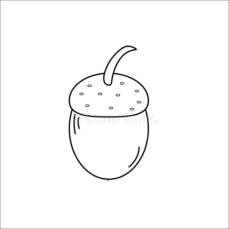 Acorn Nut Icon. Outline Acorn Nut Vector Icon for Kids Coloring Page ... Acorn Nut Icon. Outline Acorn Nut Vector Icon for Kids Coloring Page ...