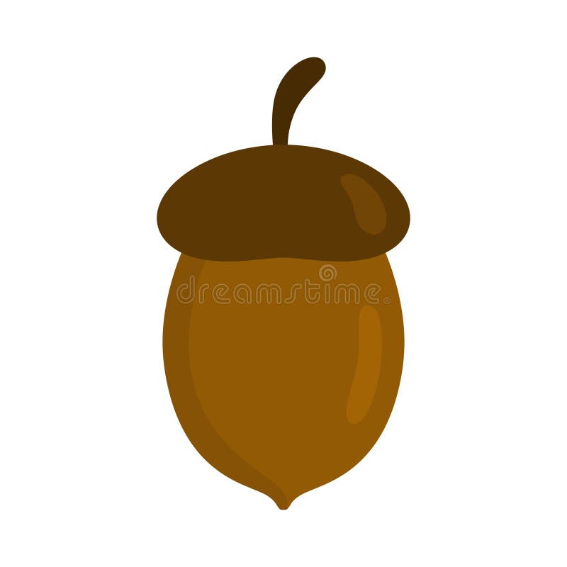Acorn Oak Tree Fruit Flat Design Vector Illustration Stock Vector ...
