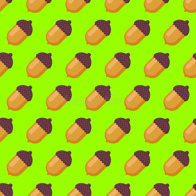 Acorn Pattern Seamless. Fruit of Oak Background Stock Vector ...