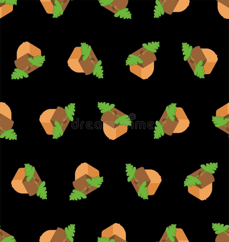 Acorn Pattern Seamless. Fruit of the Oak Tree Background Stock Vector ...