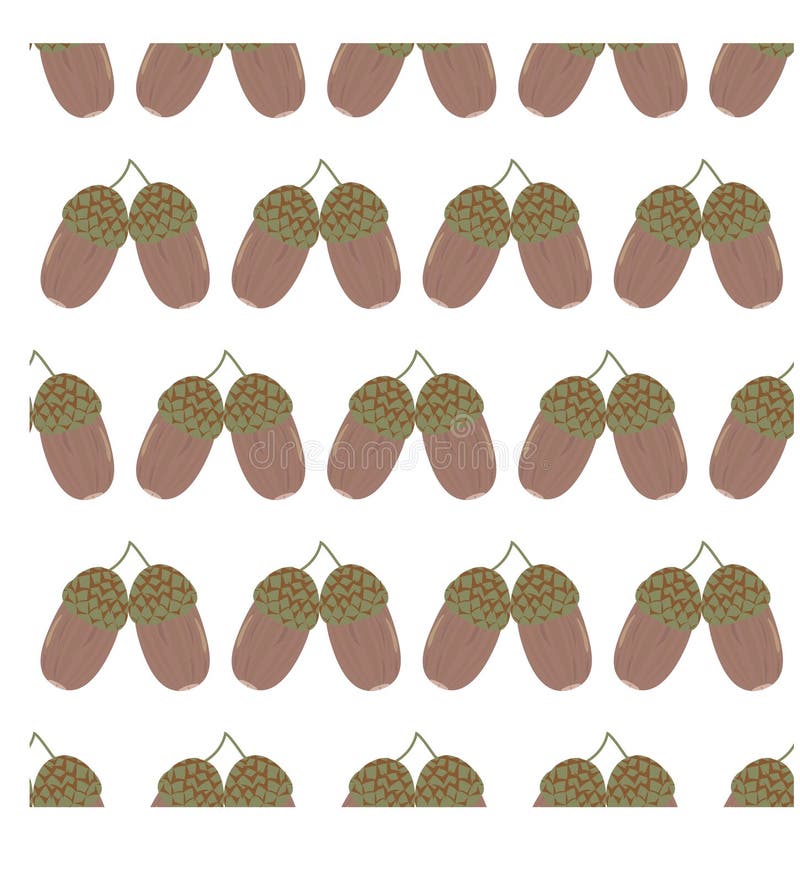 Acorn. Ripe Oak Tree Seed. Simple Seamless Pattern Stock Vector ...