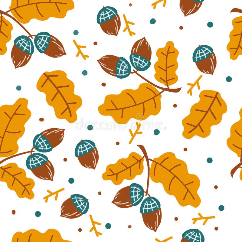 Acorn seamless pattern stock vector. Illustration of pattern - 256155470