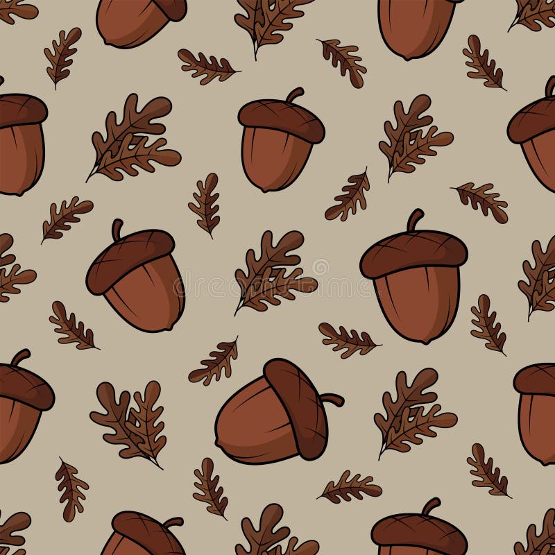 Acorn seamless pattern stock vector. Illustration of leaves - 225675712