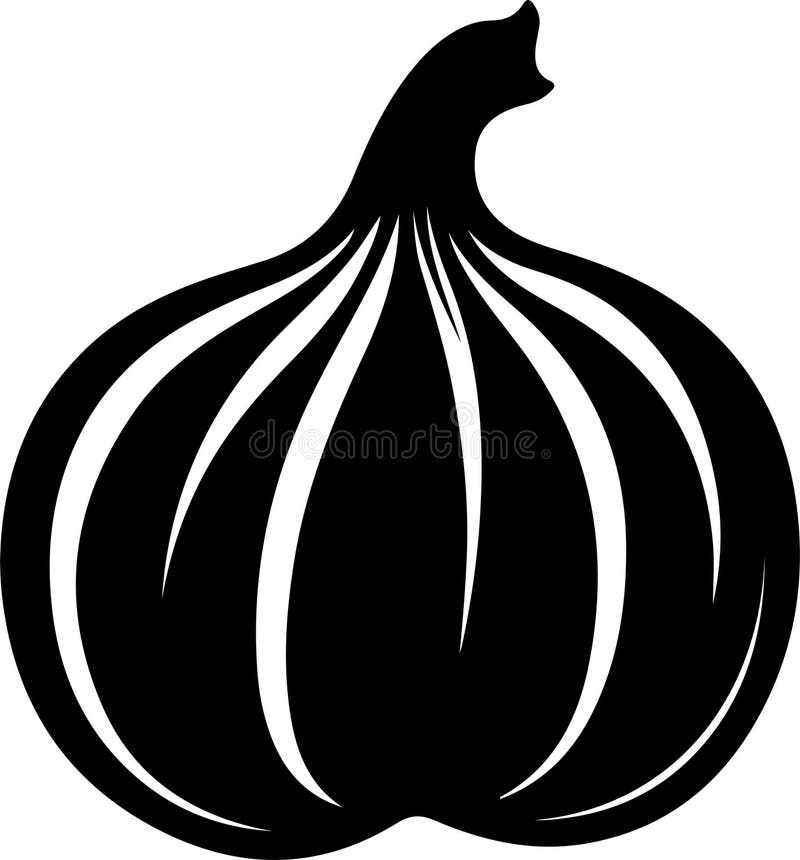 Acorn Squash Black Silhouette Generative Ai Stock Vector Illustration