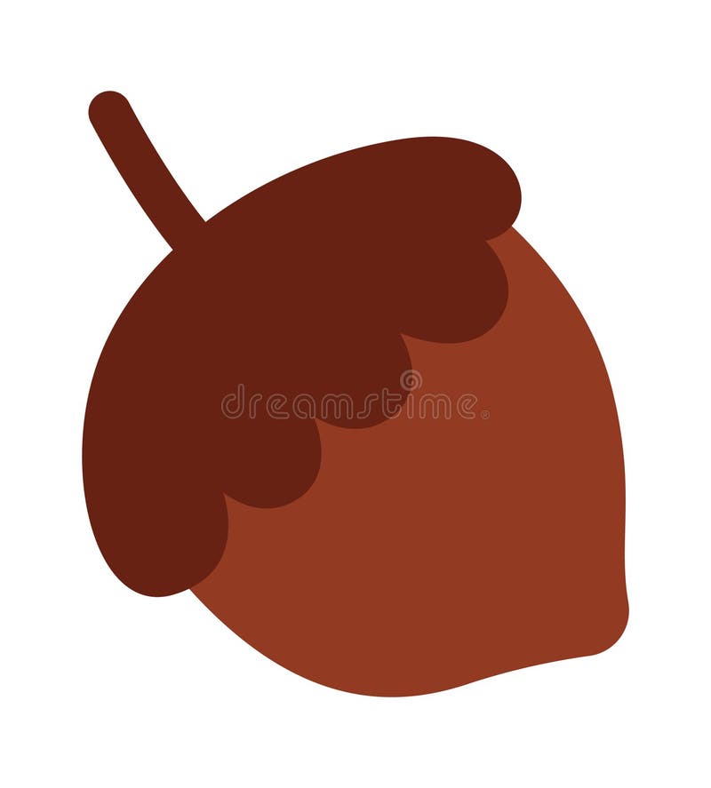 Acorn, Oak Tree Seed and Leaves Branch, Simple Hand Drawn Outline ...