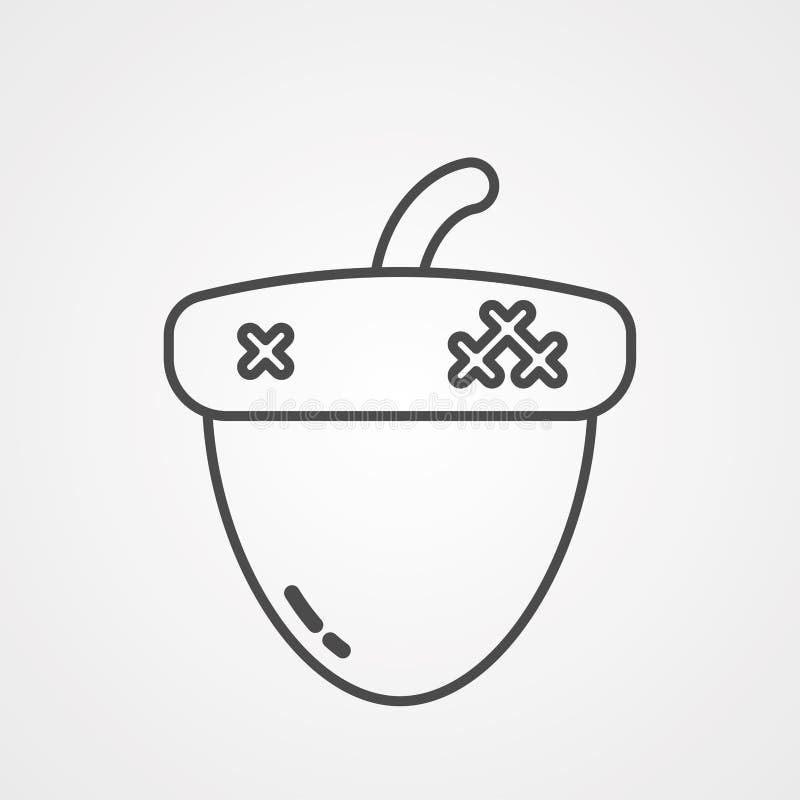 Acorn Vector Icon Sign Symbol Stock Vector - Illustration of hard ...