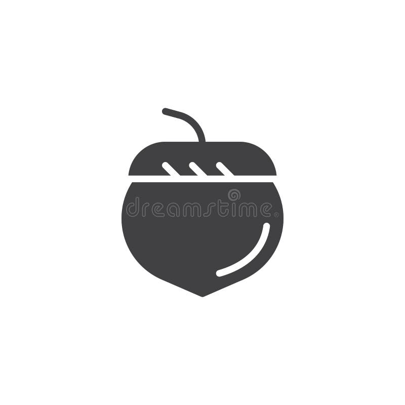 Acorn vector icon stock vector. Illustration of single - 123367900