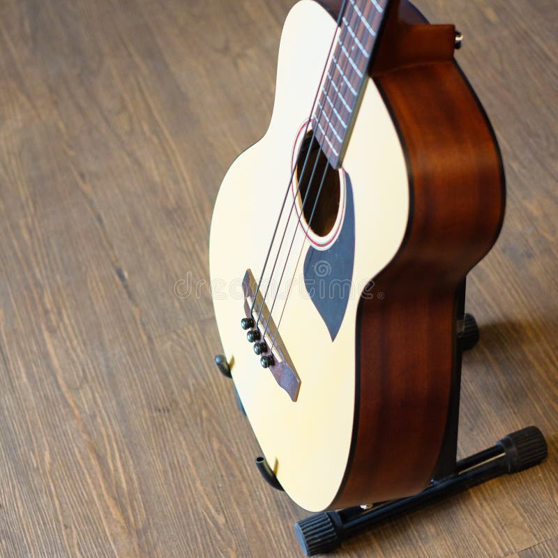 Acoustic Bass Guitar Instrument Stock Image - Image of violin ...
