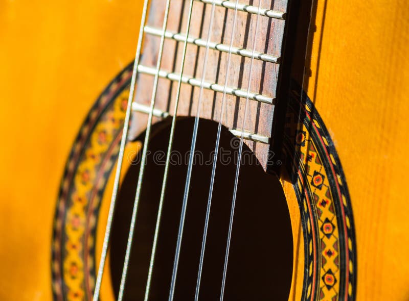 Acoustic classical guitar. stock photo. Image of model - 66263388