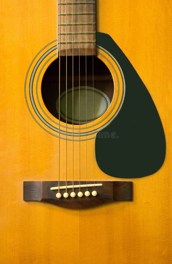 Acoustic Guita with a Focus on the Bridge Area Stock Image - Image of ...
