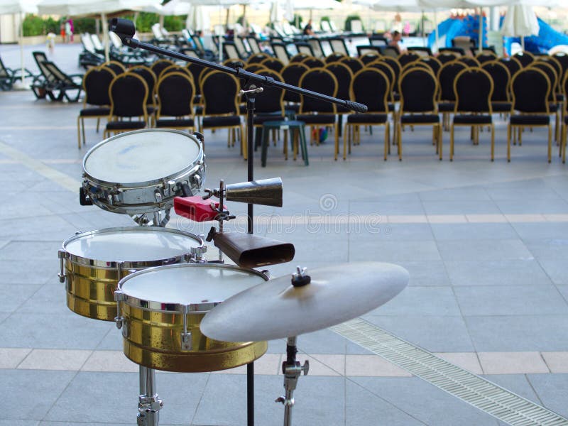 Acoustic Drum Sets stock image. Image of hardware, bell - 160411343