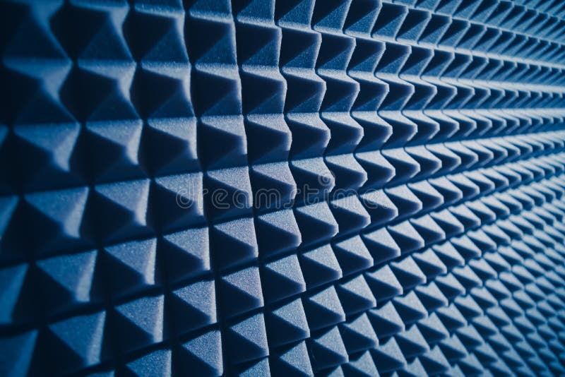 Acoustic Foam Material for Sound Dampering, Blue Background Stock Image ...
