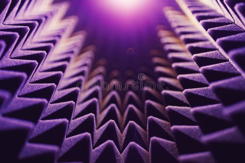 Acoustic Foam Pyramid Abstract Background with Glow Light Stock Photo ...