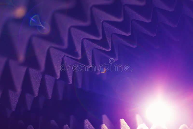 Acoustic Foam Pyramid Abstract Background with Glow Light Stock Photo ...