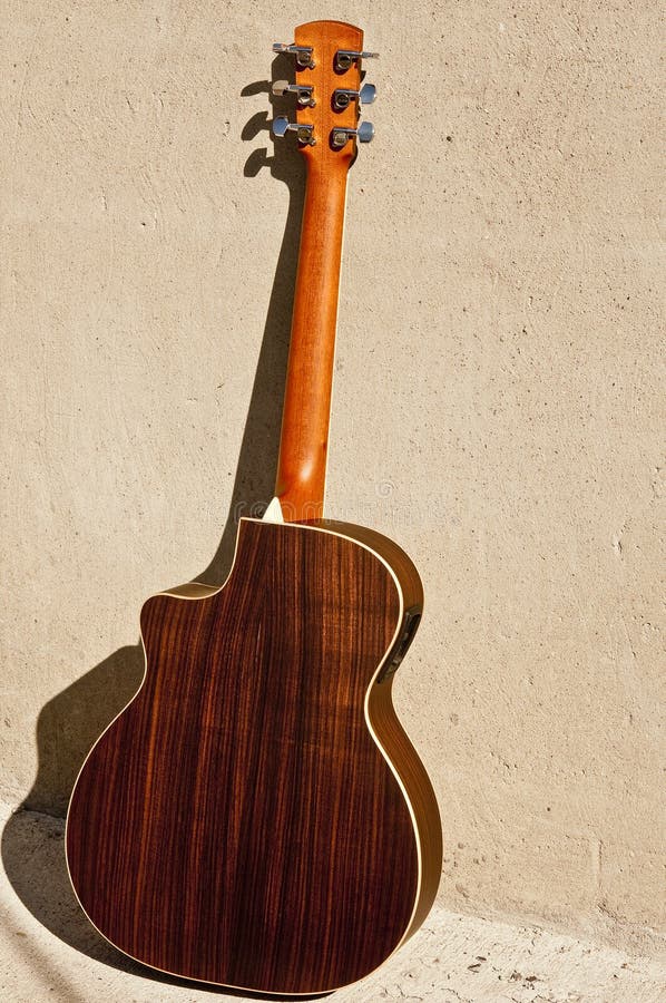 Acoustic Guitar Back Rosewood Stock Image - Image of steel, strings ...