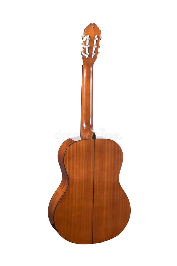 Back View Of Acoustic Guitar Stock Image - Image of music, brown: 15661743